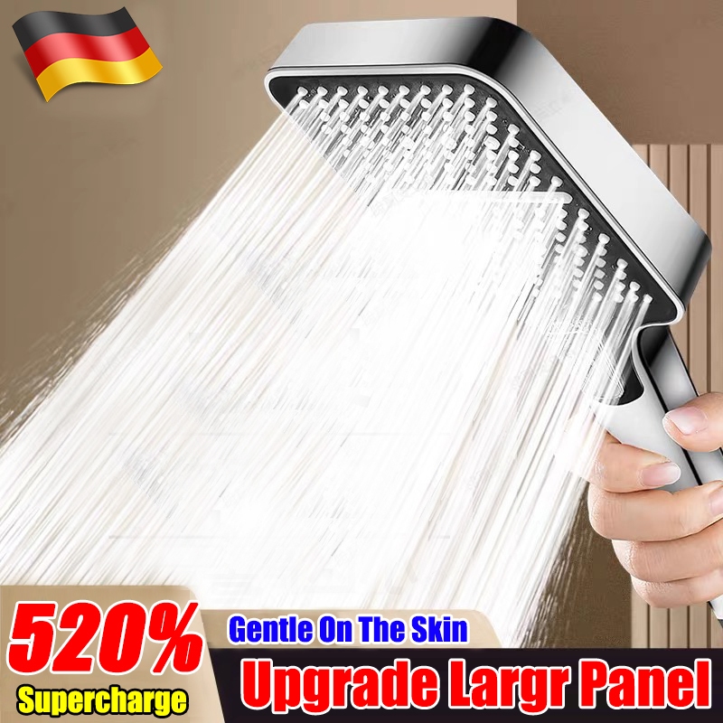 German 900% Square Shower Head Set Booster Shower Rain Rainfall Shower ...