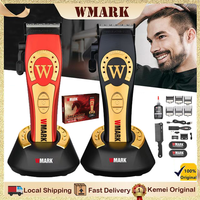 WMARK Professional Hair Clipper Oil Head Electric Clippers Rechargeable ...