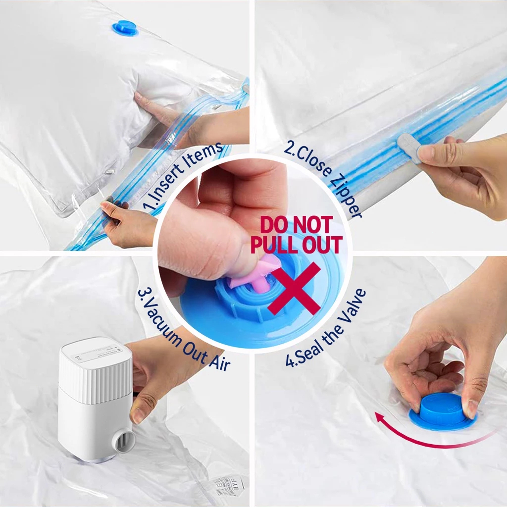 Space-Saving 5-Piece Vacuum Storage Bag Set with Electric Pump | Shopee ...