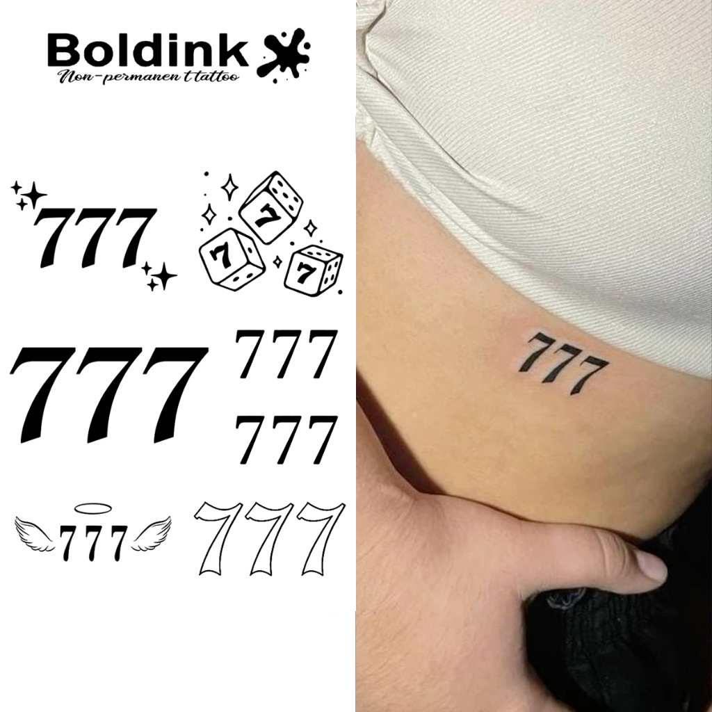 Number 7 Temporary Tattoo Sticker, Durable and Waterproof, Realistic ...