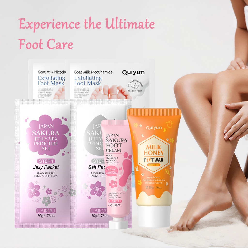 LAIKOU Foot Care Jelly Spa Pedicure Set, Anti-cracking Cream 30g+2-step ...