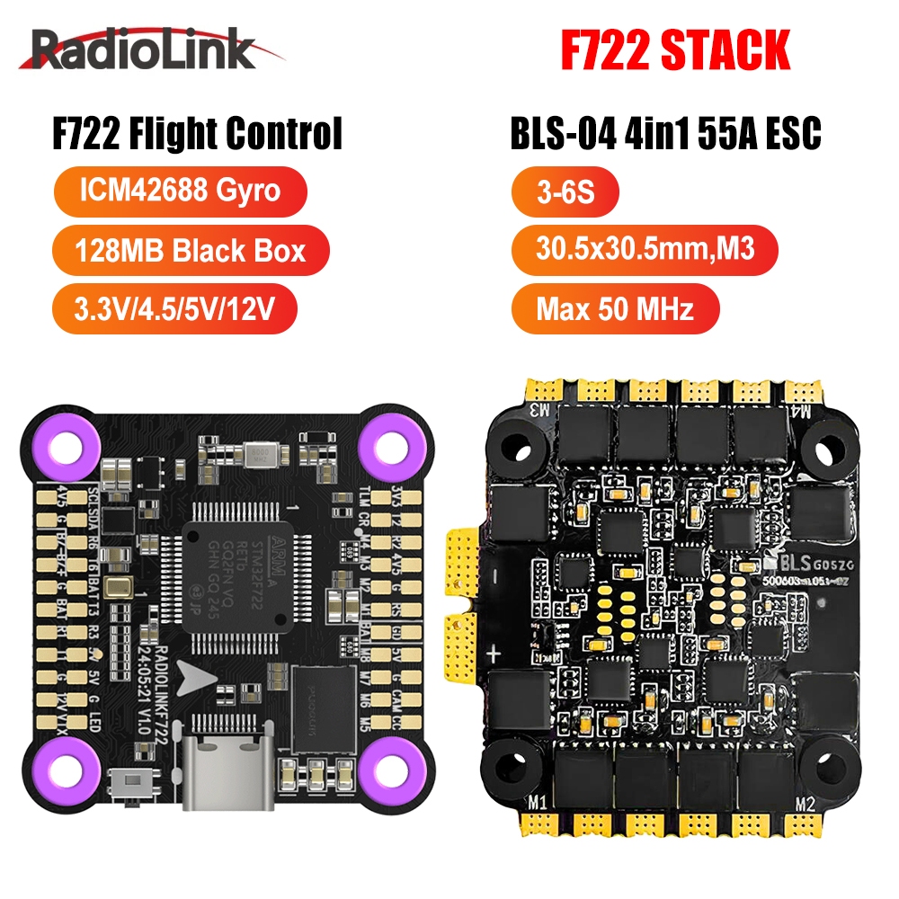 Radiolink F722 Stack F722 FC With 55A 4-IN-1 Brushless ESC For Fixed-wing Helicopter | Shopee ...