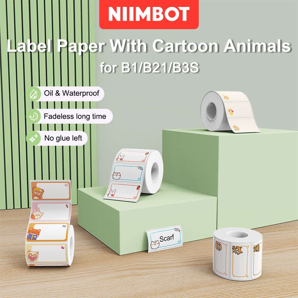 NIIMBOT B21/B1/B3S Name printing paper thermist label cartoon cute waterproof classification ...