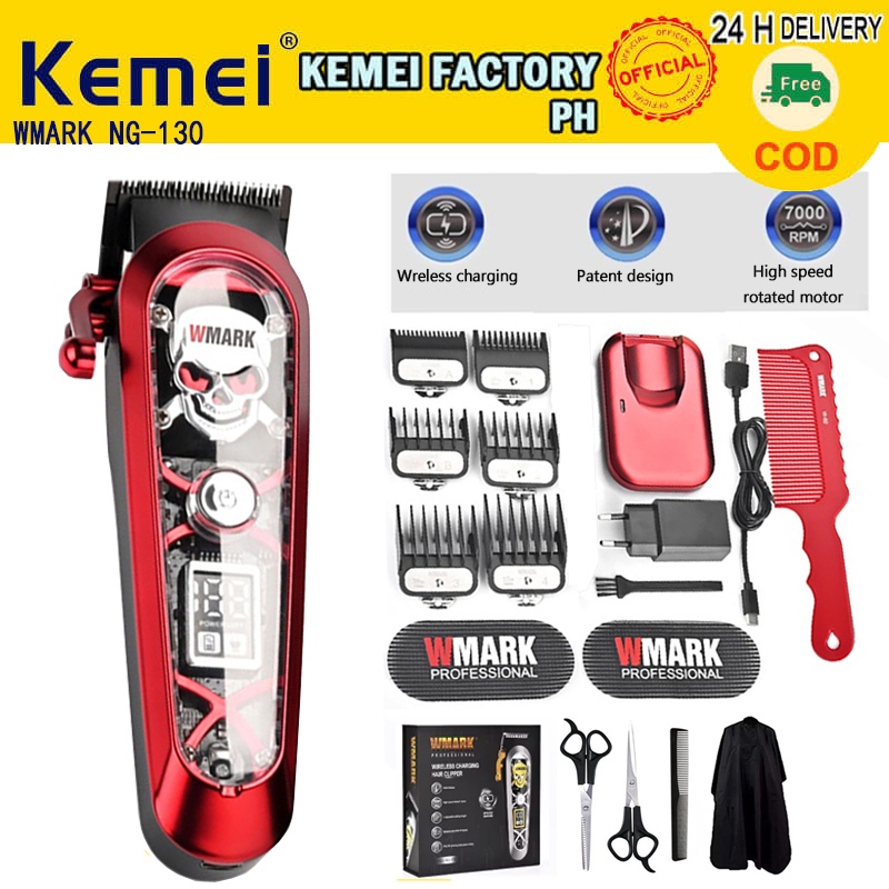 Original WMARK NG-130 Hair Clipper Wireless Charging Barber Full ...