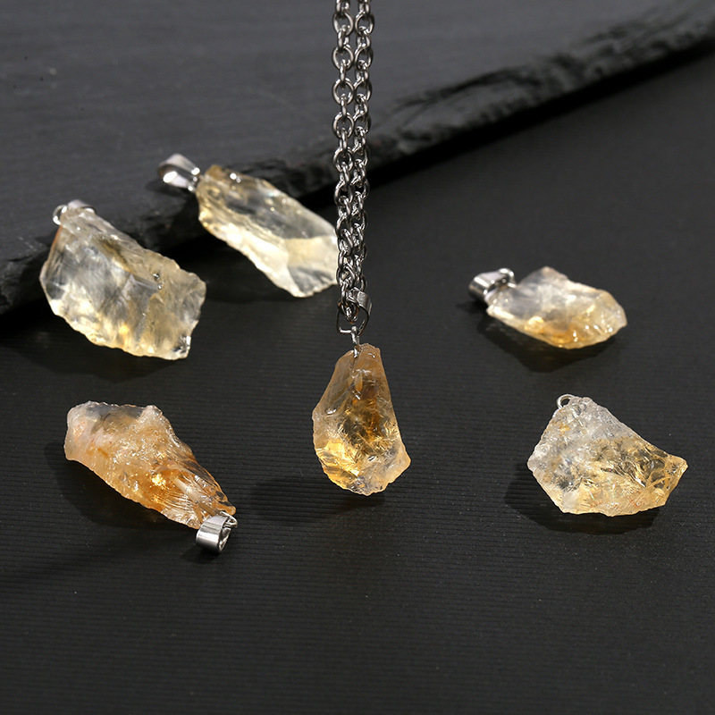 Natural Original Citrine Pendant Irregular Citrine Stone Pendant DIY ...