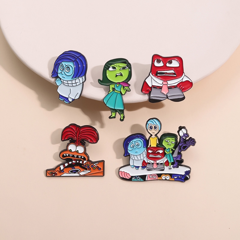 New Inside Out 2 Enamel Pins Cute Cartoon Denim Jacket Pin Ladies ...