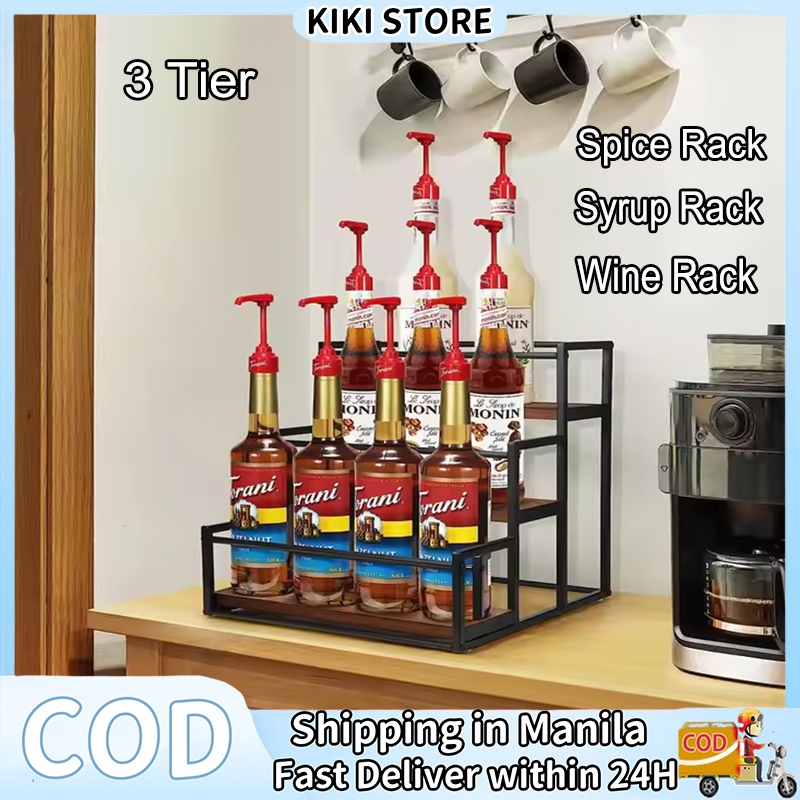 3 Layer Syrup Rack Organizer Wine Rack Kitchen Spice Rack Bottle ...