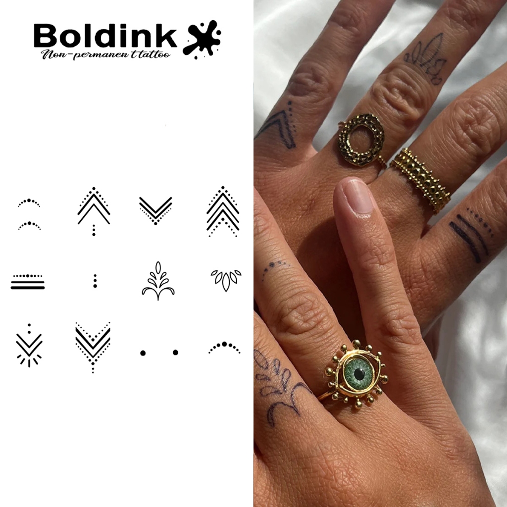 Tattoo Temporary Body Art Stickers, Minimalist Patterns, Elegant Semi ...