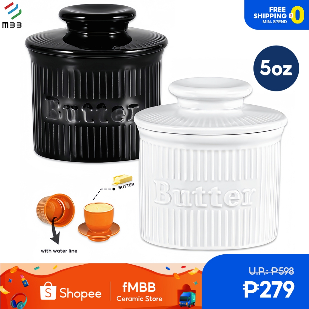 fMBB Ceramic Butter Bell Butter Keeper Creative Western Style Butter ...