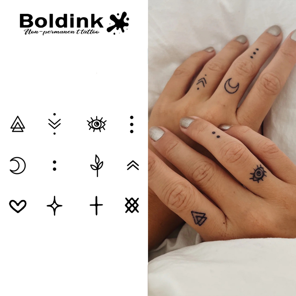 Minimalist Mini Magic Tattoo Sticker Waterproof 15 days, Temporary Semi ...