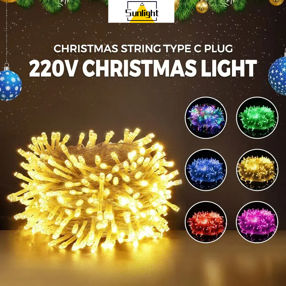 8 Modes 10M 100 LED Christmas Lights String Light With End Connector ...