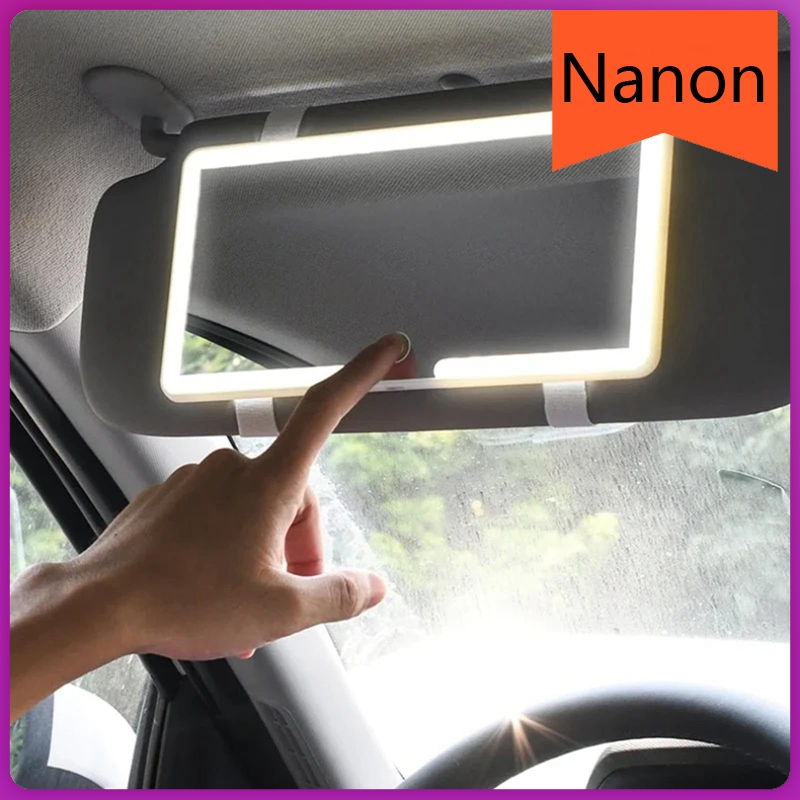 Car Led Makeup Mirror Car Sun Visor With Light Three-Tone Light Eye ...