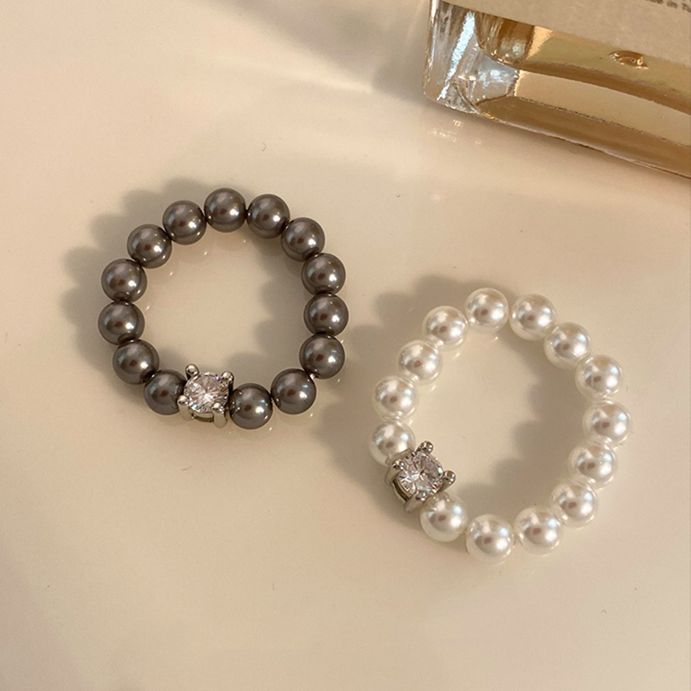 Minimalist bead couple ring, fashionable temperament, trendy and ...