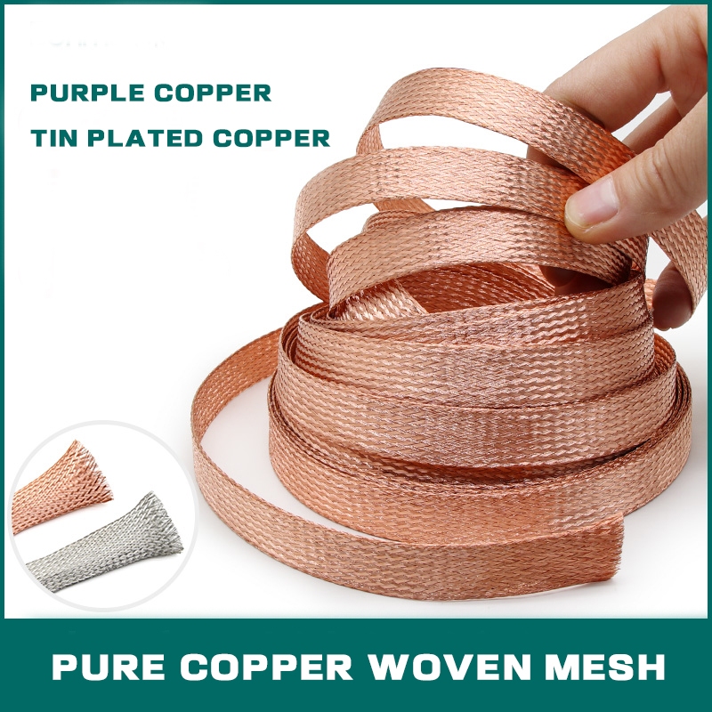 Red Copper/Tin Plated Copper Braided Mesh Encrypted Pure Copper Audio ...
