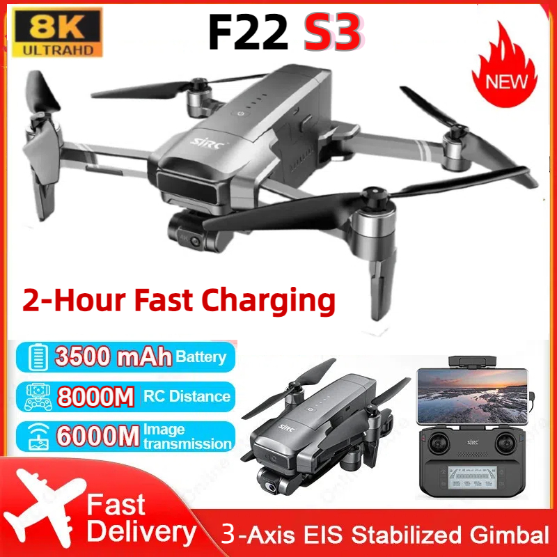 ️ 8KM 40 Mins 2-Hour Quick Charge ️ NEW F22 S3 Pro GPS Drone with ...