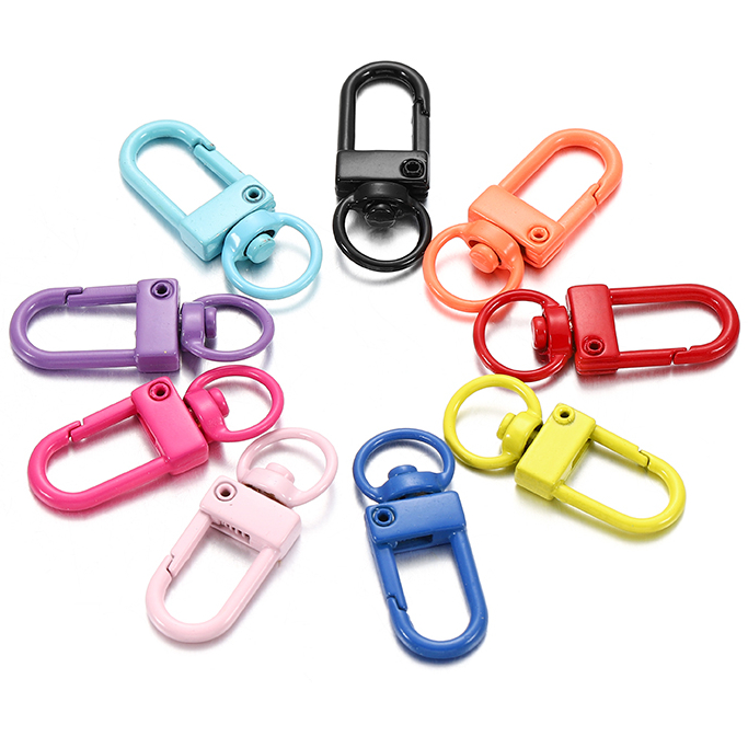 St.kunkka 10Pcs 12x34mm Colorful Metal Lobster Clasp Clips Car Keychain ...