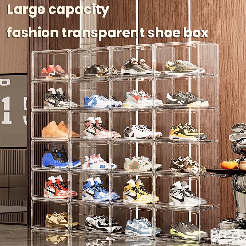 Acrylic Shoebox Shoe Transparent Display Shoebox Stackable Magnetic ...