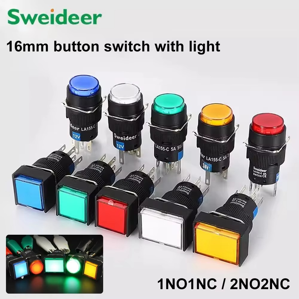 LED illuminated plastic push button switch for arcade game machine ...
