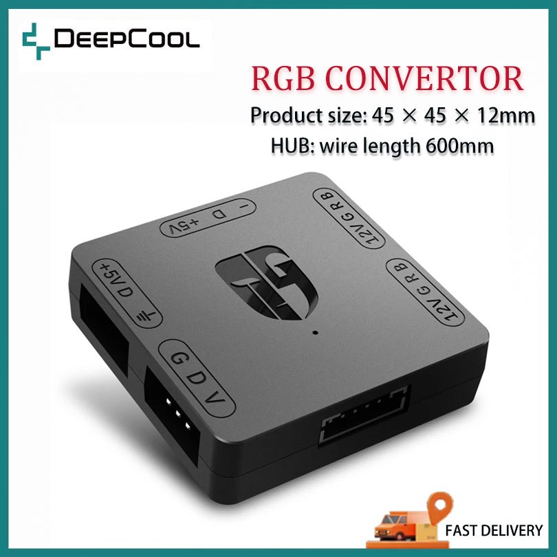 DEEPCOOL RGB Conversion Elf 5v3 pin ARGB light to 12v 4pin RGB light 5V ...