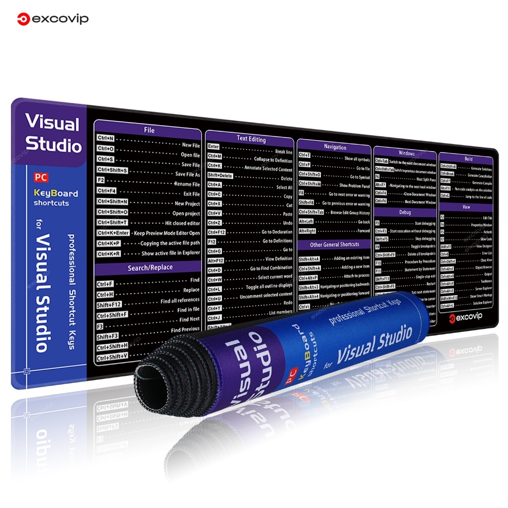 Visual Studio English Shortcut Keyboard Mouse Pad Large Size Desk Pad ...