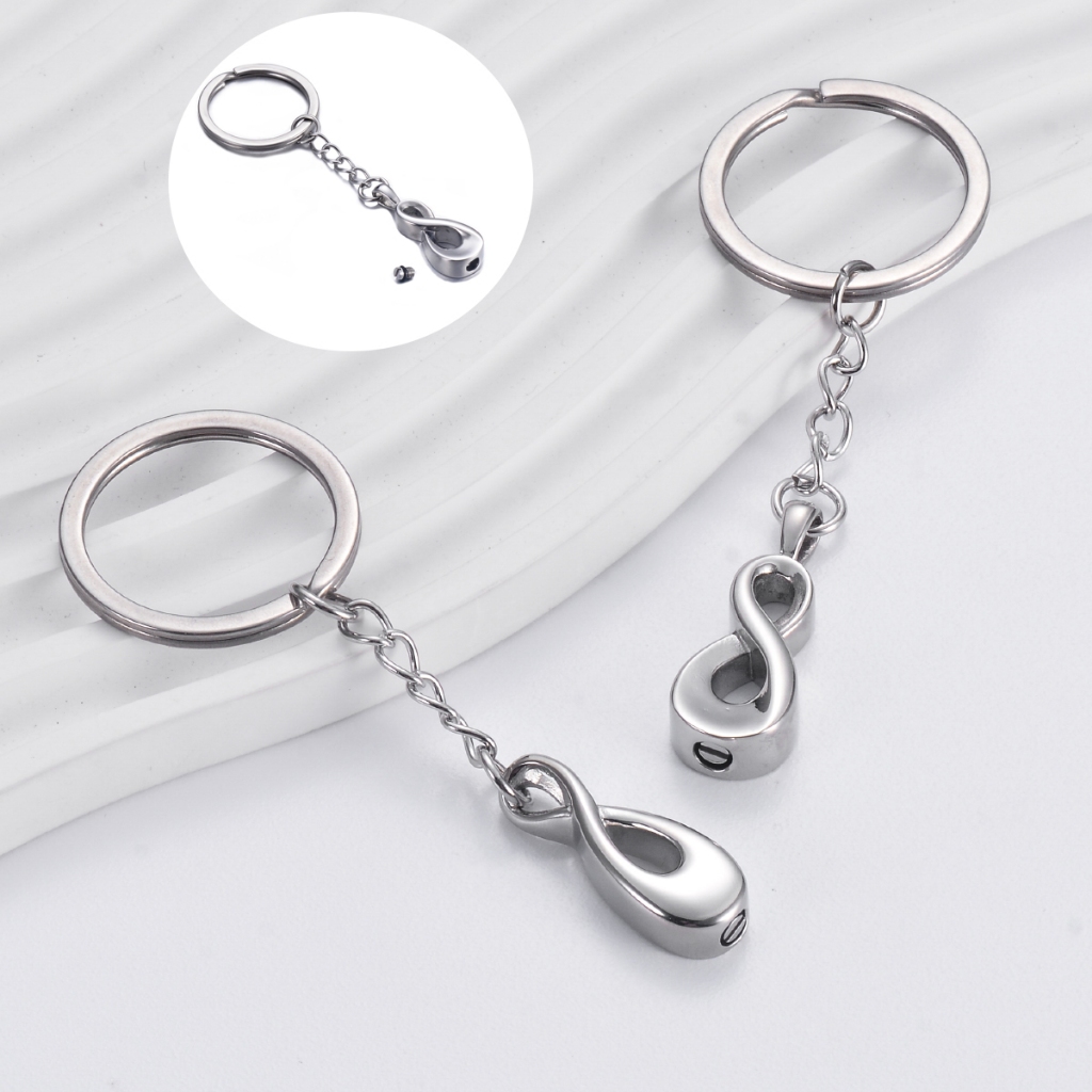 Cremation Keychain Stainless Steel Infinity Ash Memorial Keepsake ...