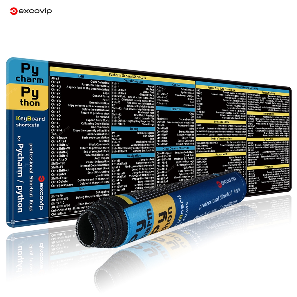 Pycharm+python English Shortcut Keyboard Mouse Pad Large Size Desk Pad Soft Comfortable Anti ...