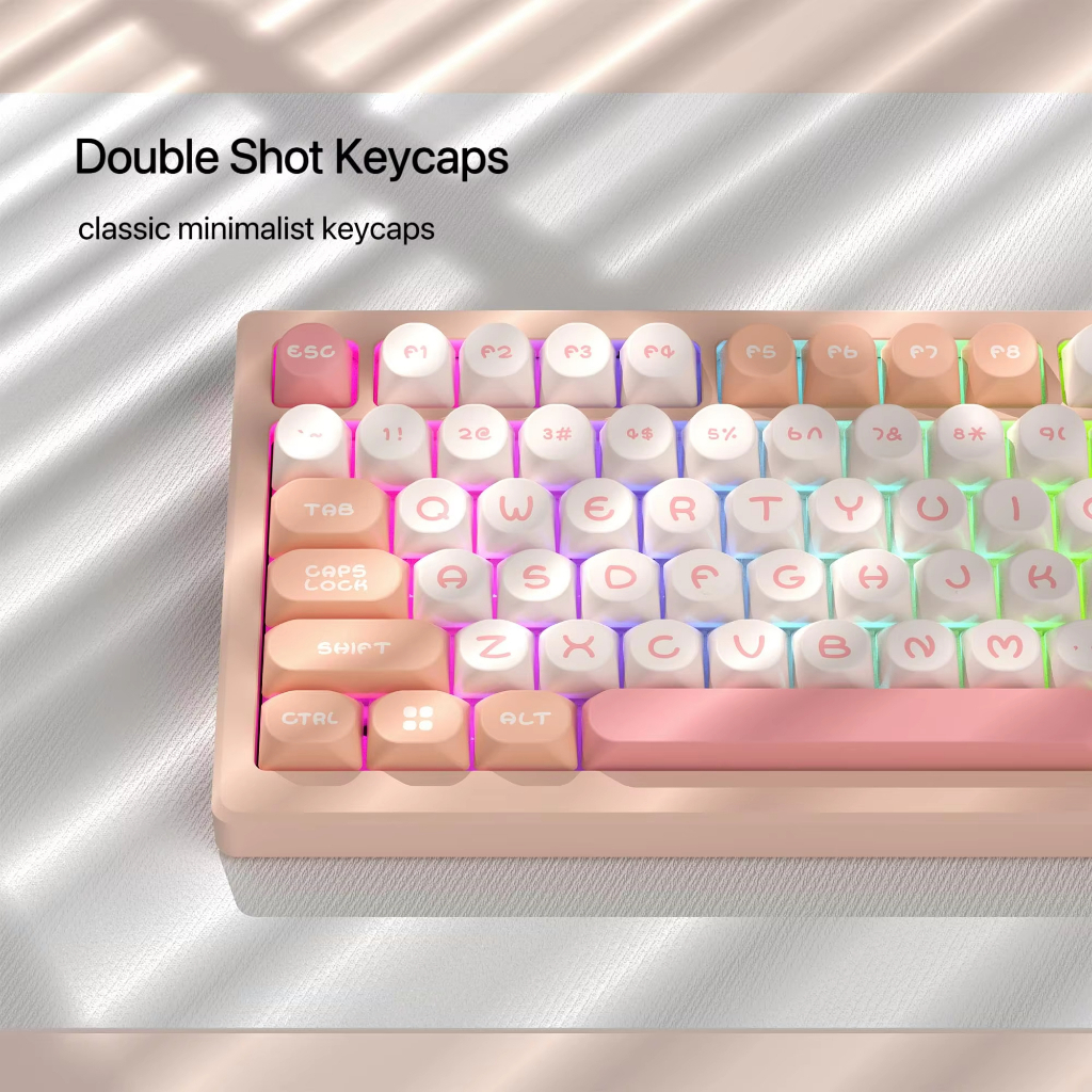130 Keys Cute Pink MOA Profile Keycaps PBT Double Shot Custom Key Caps ...