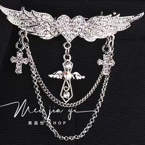 Japanese Millennial Hot Girl Y2k Dark Folding Wing Angel Set With ...