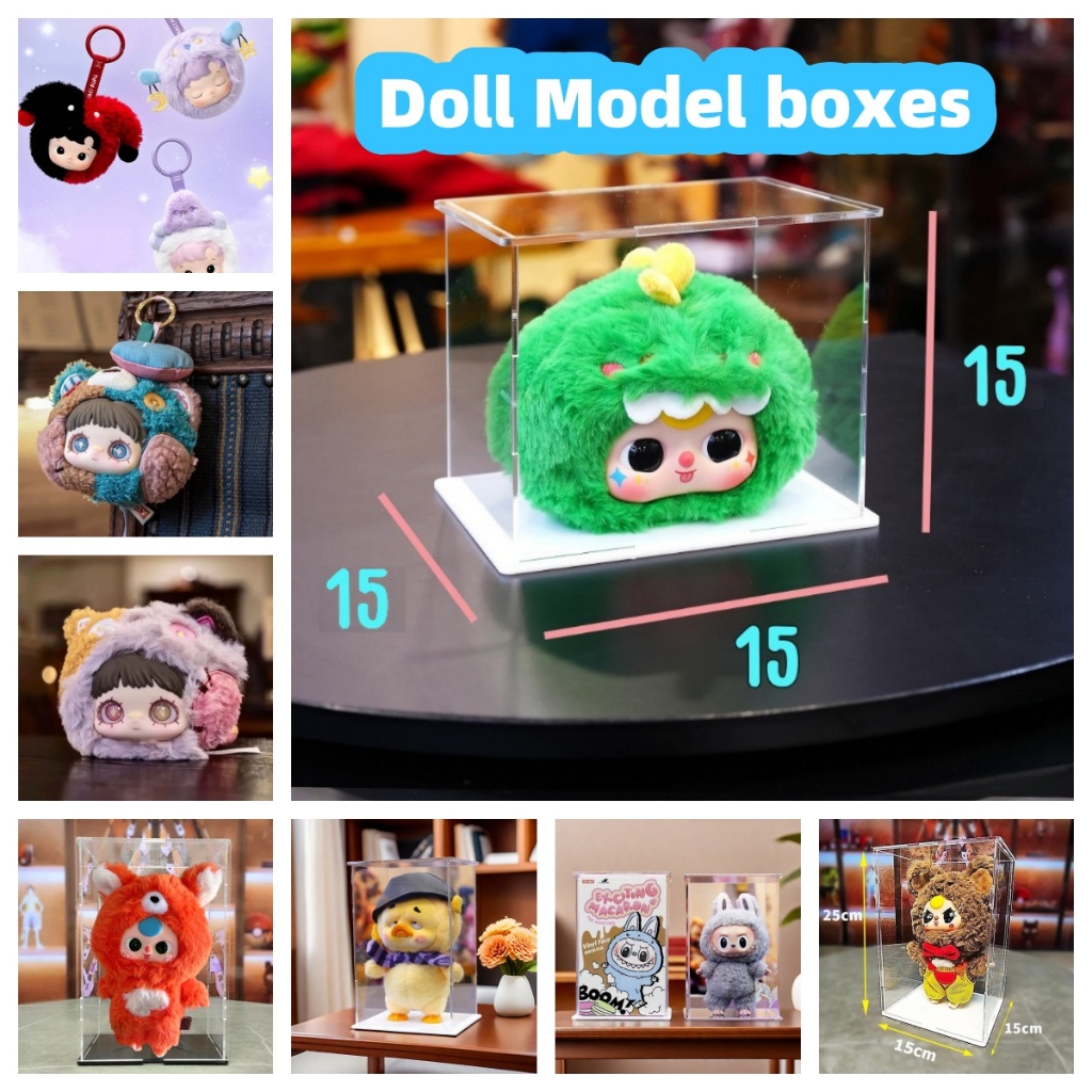 Pop mart Labubu Acrylic Display Box HACIPUPU Storage Box Protective ...