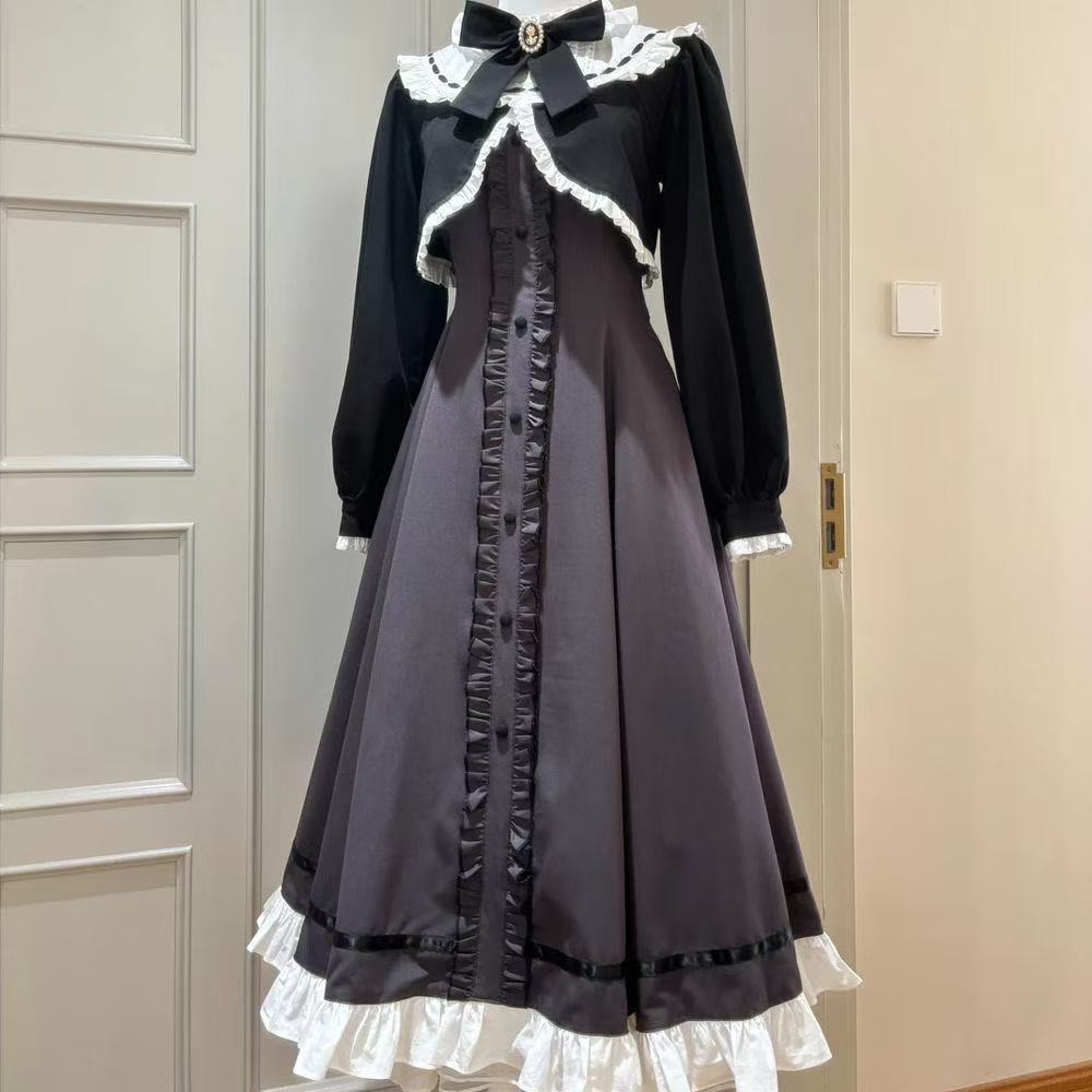 Japanese Style Long Black Sweet And Gentle Soft Princess Dress Landmine ...