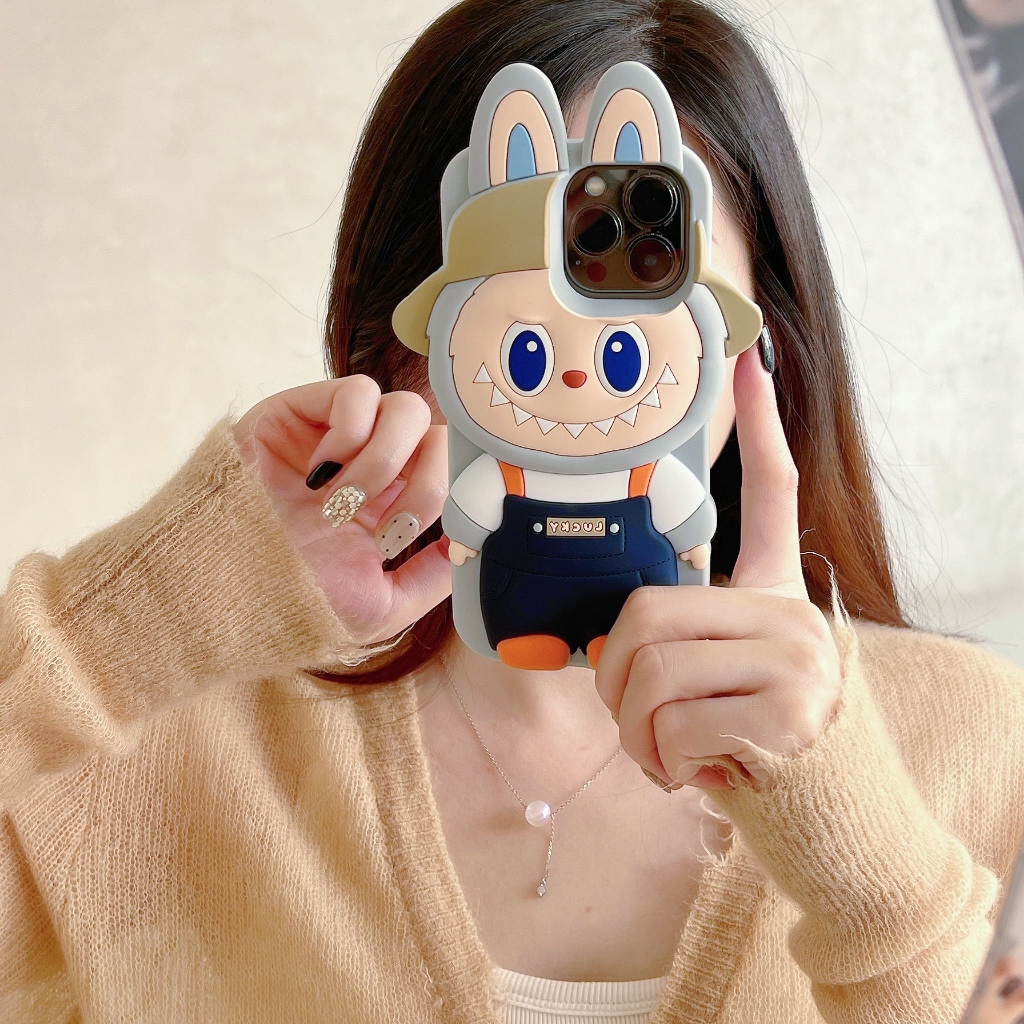 Hooded Labubu Suitable for iPhone 16 Pro Max 12 13 Pro Max 14 15 Cute ...
