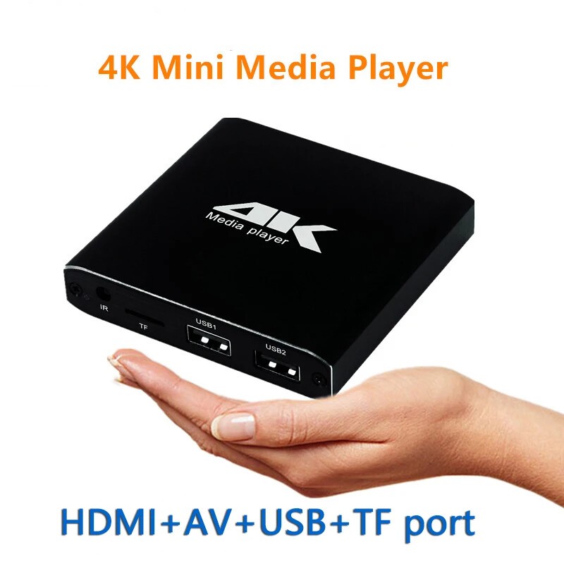 Mini 4K H.265 Advertising Player With TF/AV/HDMI/USB Disk 1080P Full HD ...