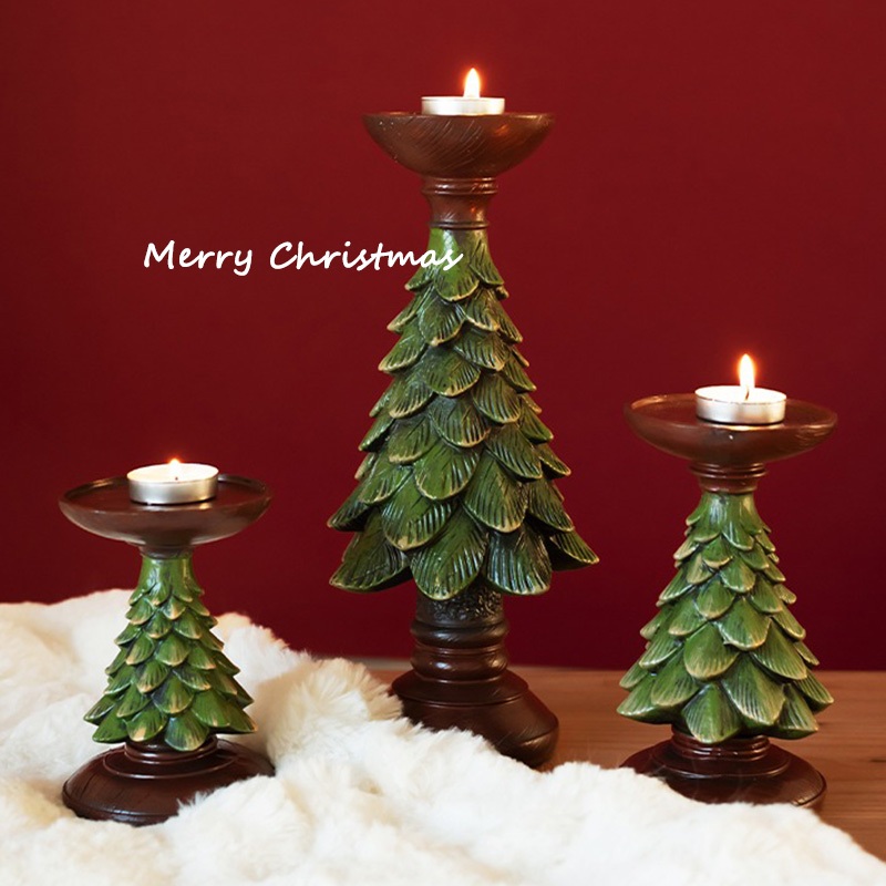 Retro Style Candlestick Christmas Tree Shaped, Candle Holders for Table ...