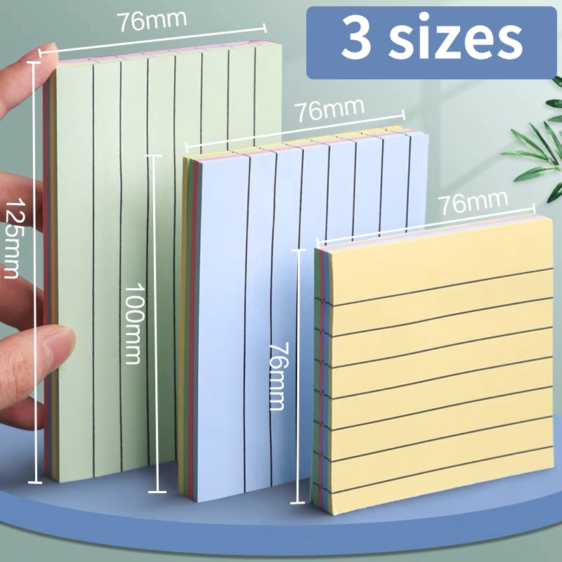 4Colors Horizontal Line Sticky Note Set Memo Notepad Candy Color Small ...