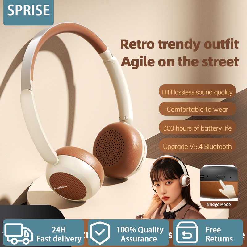 SPRISE Retro Wireless Bluetooth Headphones F06 with High Fidelity Sound ...
