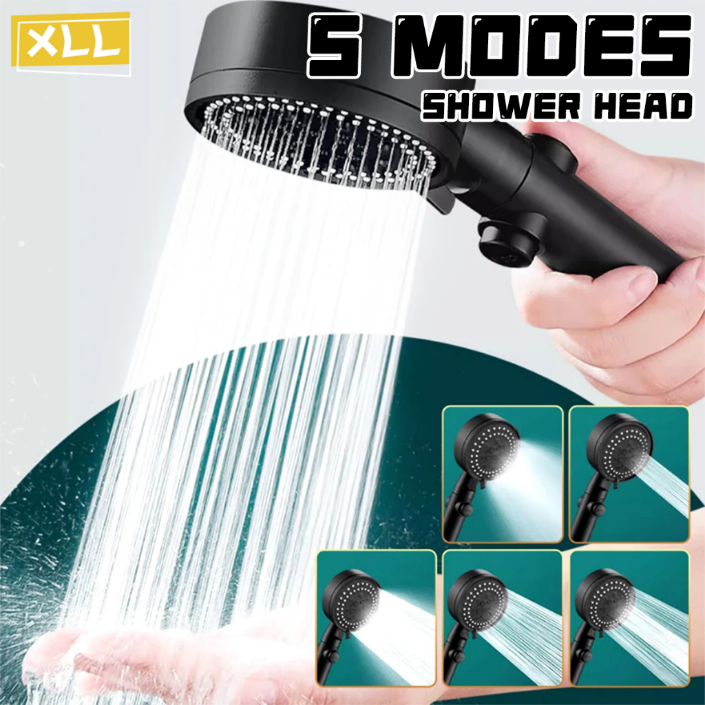 Booster Shower Head 5 Modes Household Adjustable High Pressure Water ...