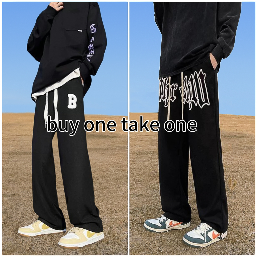 FUYUE【Buy 1 Take 1 】slocks pants loose straight cut pants Korean ...