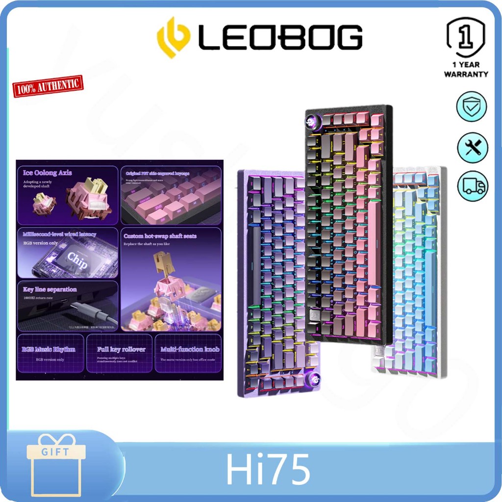 LEOBOG Hi75 Customized Wired Mechanical keyboard Aluminum Gasket ...