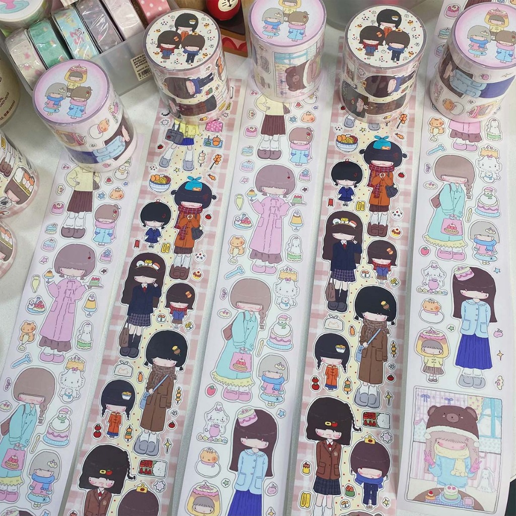 Sticker Roll Ancient Cute Character Sticker Roll Graffiti Cartoon ...