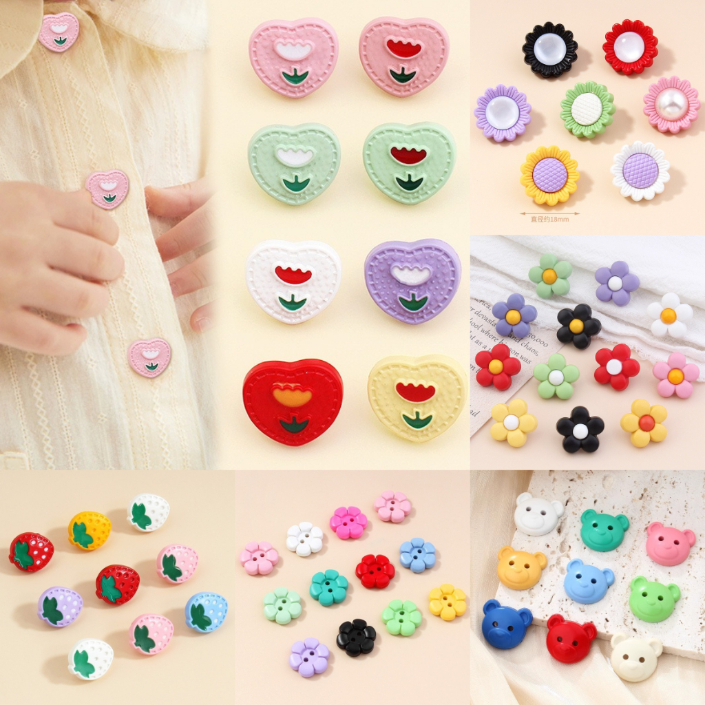 10pcs 18mm Cute Candy Color Love Buttons Children Cardigan Sweate Top ...