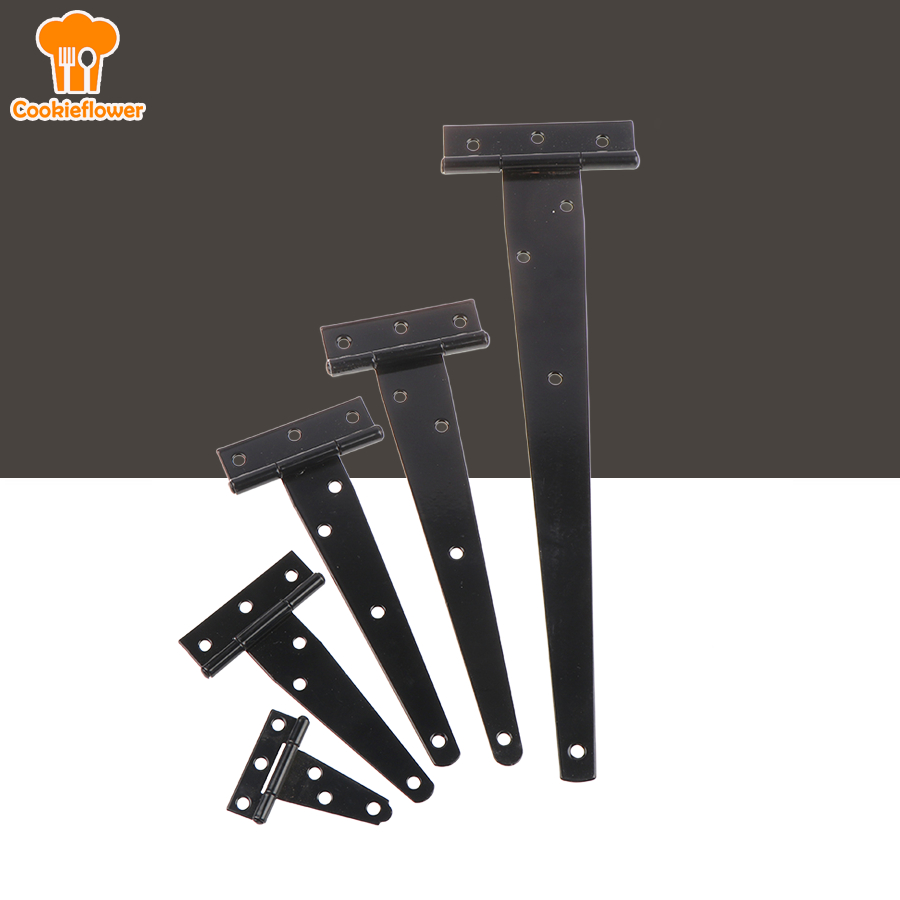 CKFR Black Paint T Shape Triangle Hinge Cabinet Shed Wooden Door Gate ...