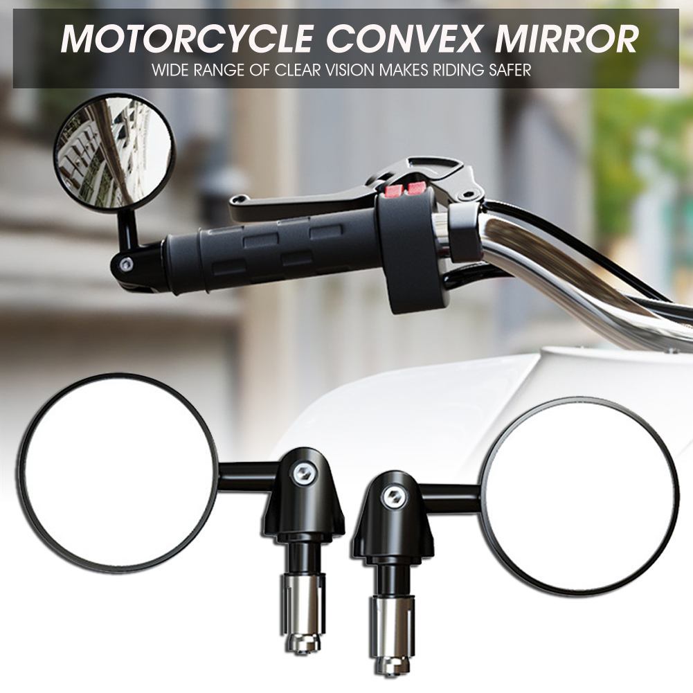 SpeedMOTO CNC Round Bar End Rear Mirror Side View Mirror 2PC SILVER ...