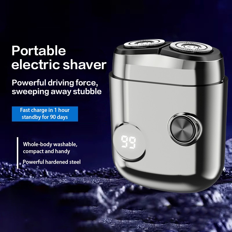 German Imported Men's Digital Dual Head Floating Shaver Mini Portable ...