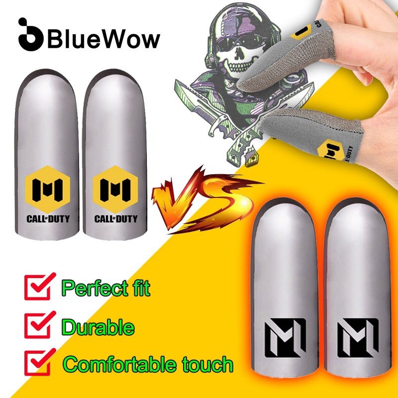 BlueWow Gaming Finger Seelve Professional Game Gloves Silver Cloth For ...