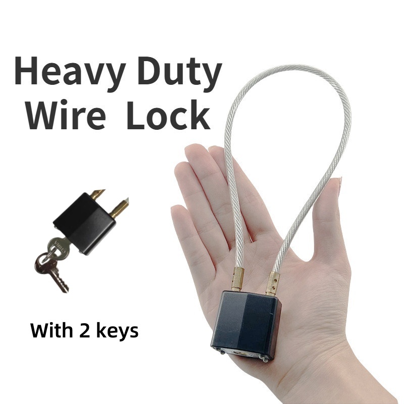 Padlock With Key Cable Padlock Heavy Duty Wire Rope Lock Combination ...