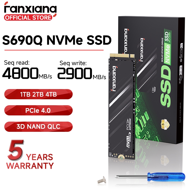 Fanxiang S690Q PCIe 4.0 M2 NVMe SSD 1TB 2TB 4TB 4800MB/S Solid State Drive for PS5 Laptop ...