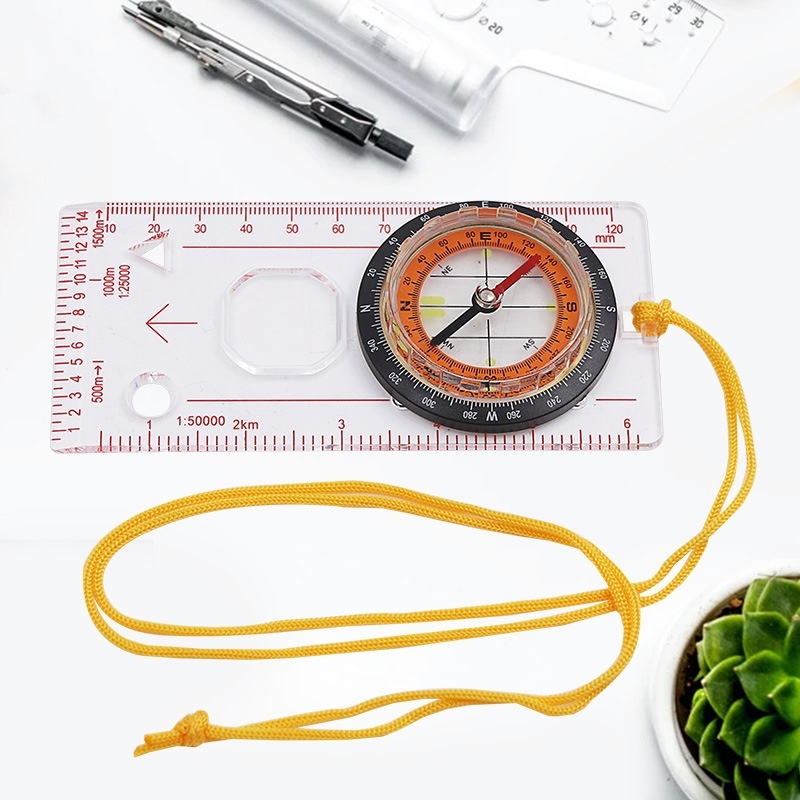 Portable Compass Scale Ruler Multifunction Map Ruler With Lanyard For ...
