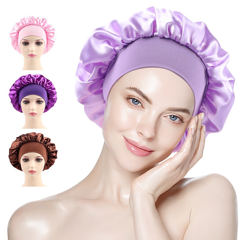 1 Pcs High Elasticity Sleep Cap Woman Wide Comfortable Hair Care Sleep ...