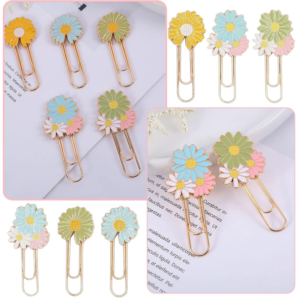Daisy Paper Clips Metal Paperclip Large Size Paper Clip Cute Bookmark ...
