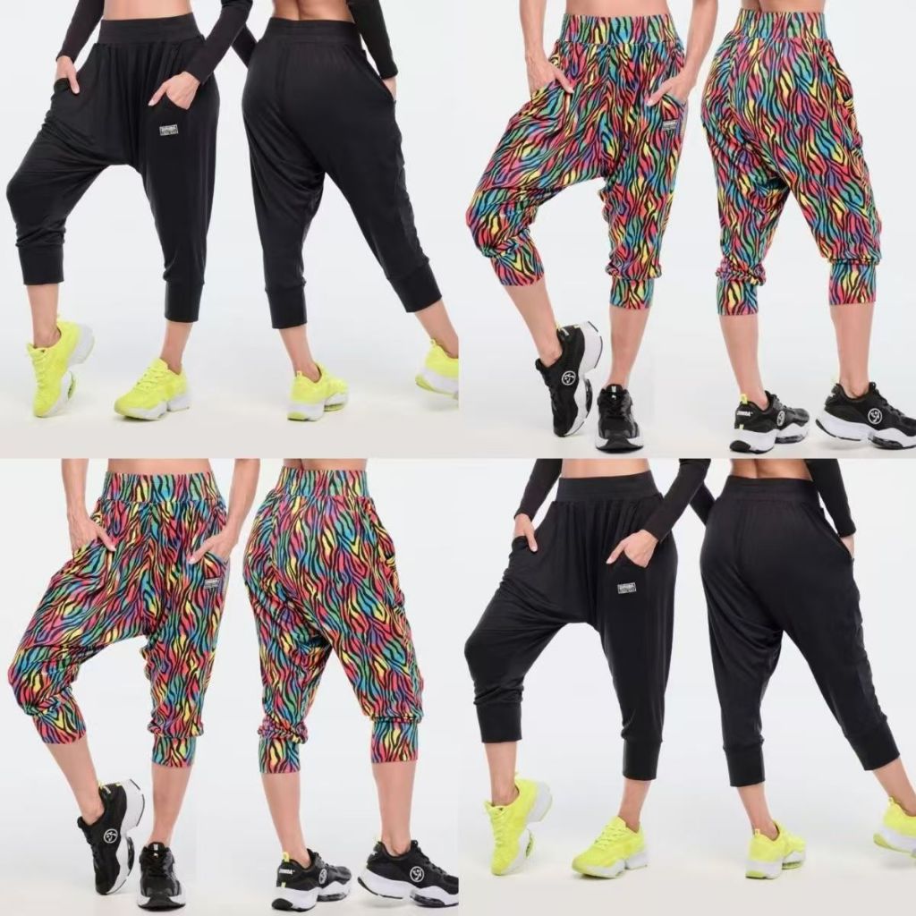 Zumba 2024 Autumn 7 Points Harem Shorts Women's Black Color Stretch Sports Fitness Clothing ...